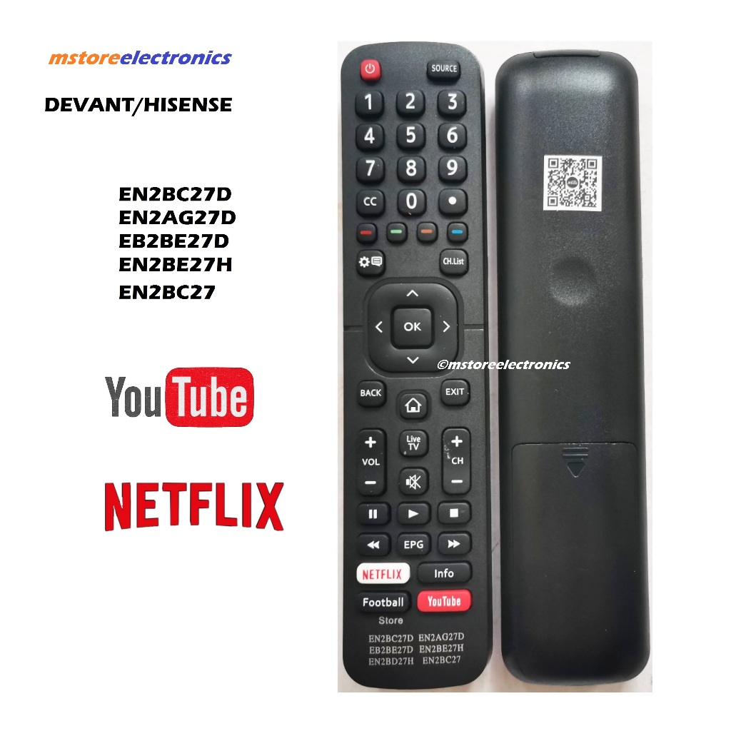 Devant Hisense Original Smart TV Remote Control with Youtube Netflix ...