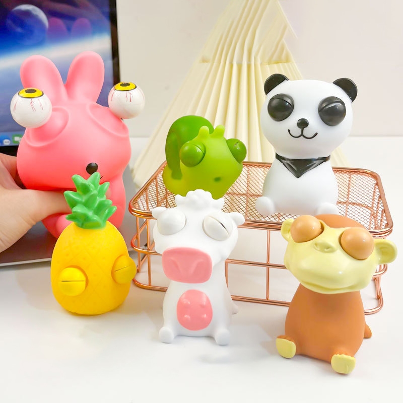 Funny Eyeball Popping Squeeze Toy Grass Worm Pinch Squishy Fidget Toy ...