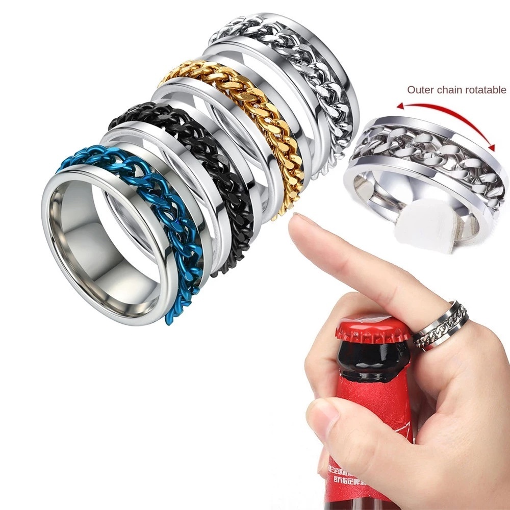 Chain Ring Retro Simple Fashion With Box | Shopee Philippines