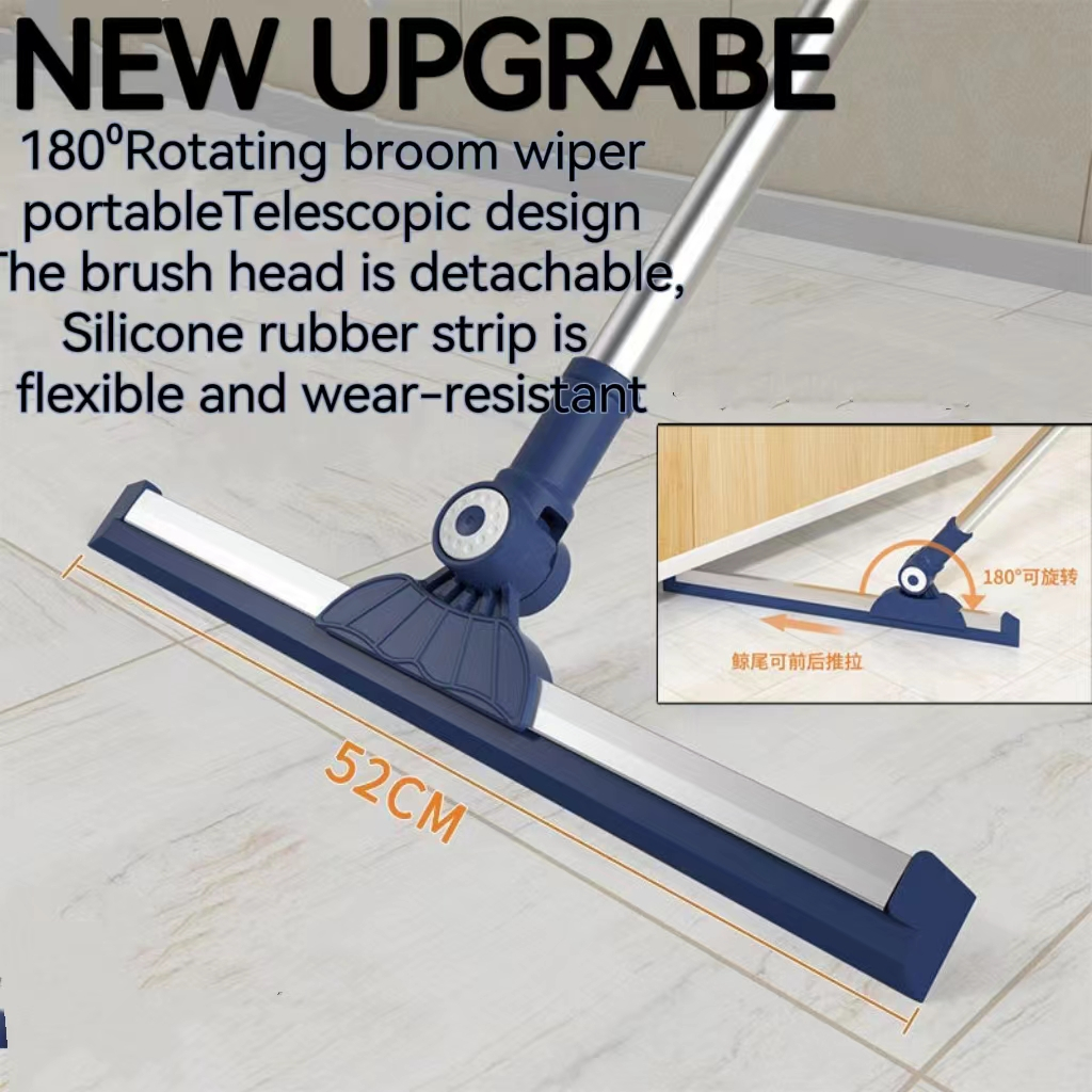 Newly upgraded silicone brush head, broom wiper, rotatable cleaning ...