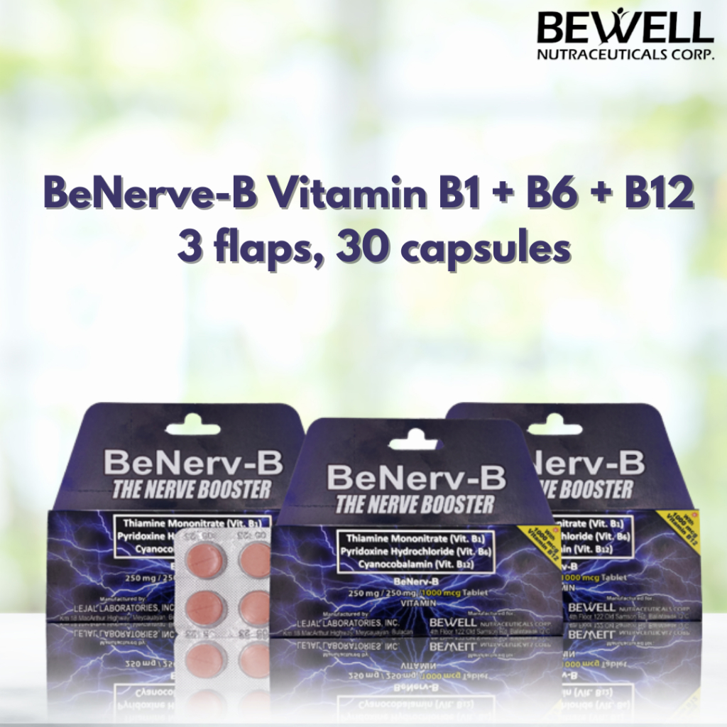 BeNerv-B Vitamin B1 + B6 + B12 3 flaps, 30's Tablets for Nerve ...