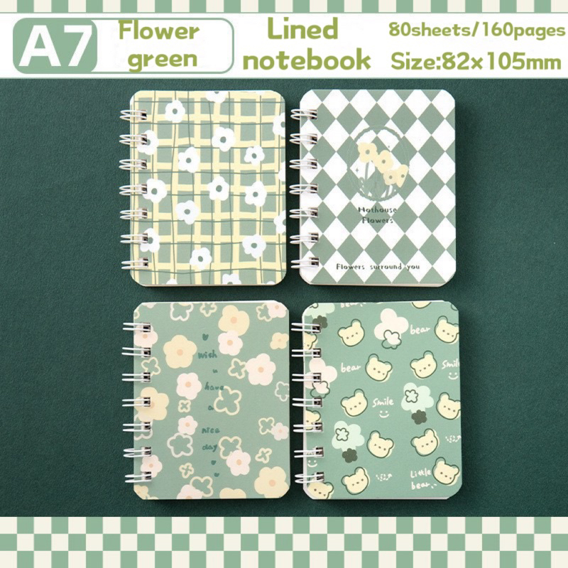 A7 Notebook Lined 1Pcs A7 Cute Mini Spiral Notebook Cartoon Diary ...