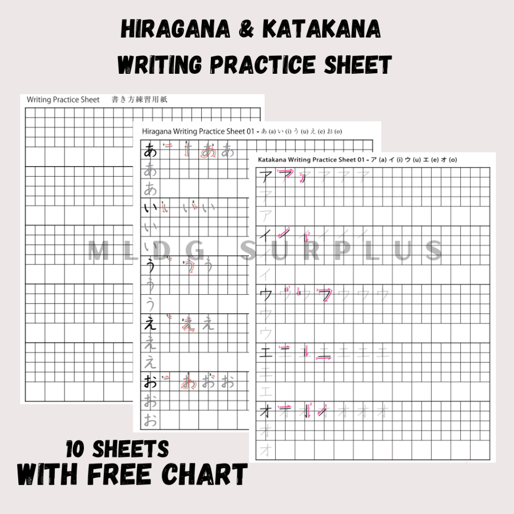 Hiragana & Katakana Writing Practice with FREE CHART | Shopee Philippines