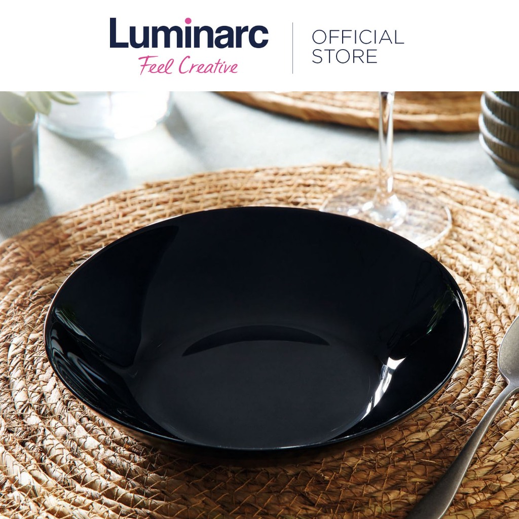 Luminarc 6pc Zelie Black Soup Plate 20cm Plates Set | Shopee Philippines
