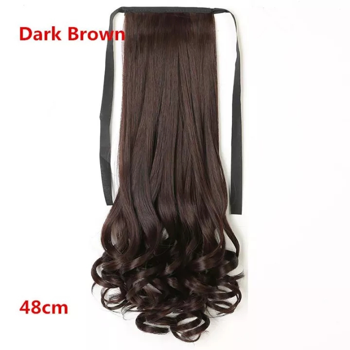 Women Ponytail Wig Long Curly Clip In Ponytail Hair Extensions Ponytail ...