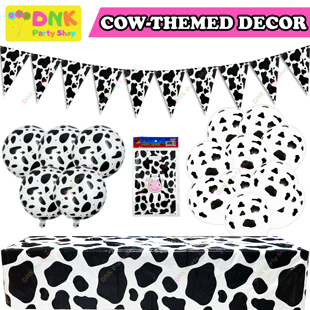 Cow Print Tablecloth Balloons Banderitas Loot Candy Treat Bags Banners ...