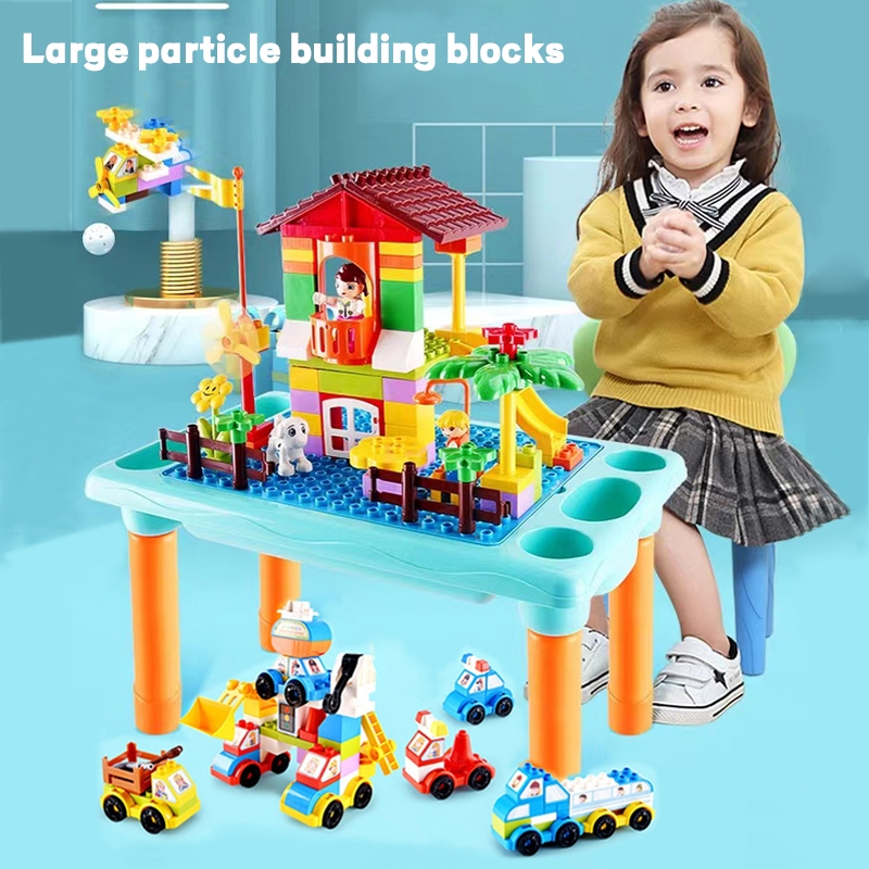 Big Size Blocks Toy For Kids Table Set Study Table Building Blocks ...