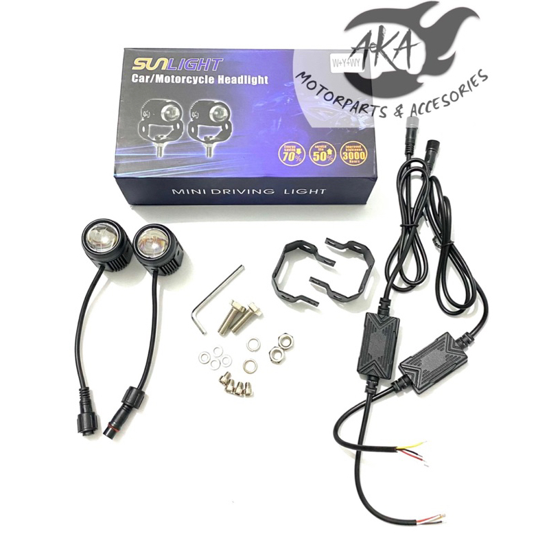 SUNLIGHT T305 20WATTS MINI DRIVING LIGHT V2 CREE FOUR WIRES (YELLOW ...