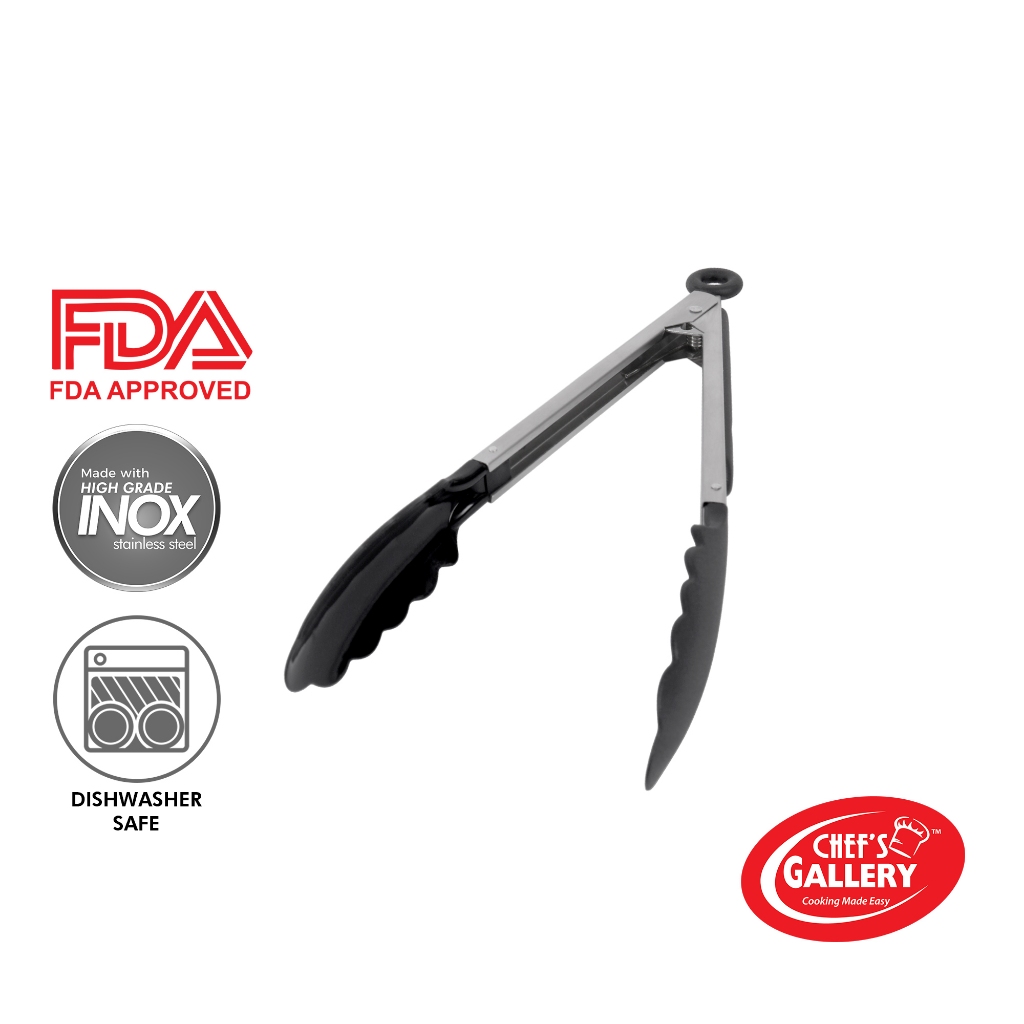 Chef's Gallery Nylon Food Tongs, Food Grade Material, Multi-Purpose ...