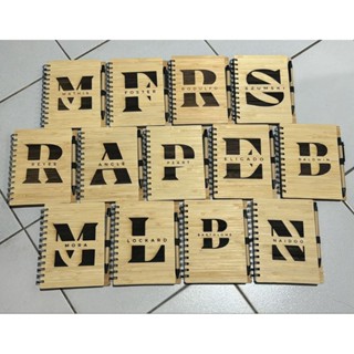 Personalized Bamboo Notebook with Pen (LASER ENGRAVED) | Shopee Philippines
