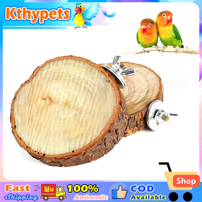 Bird Perch stand Round Wooden Parrot platform perches stand toy for ...