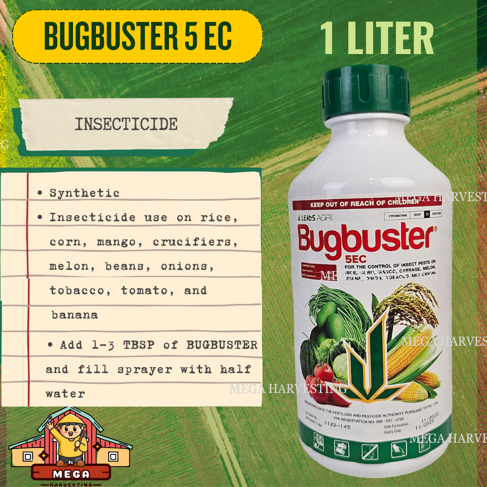 BUGBUSTER 5EC INSECTICIDE 1L RICE CORN MANGO CRUCIFERS MELON ONIONS ...