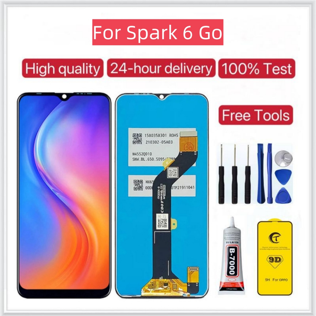 For Tecno Spark 6 Go LCD Original /KE5/ Digital Touch Screen Display ...