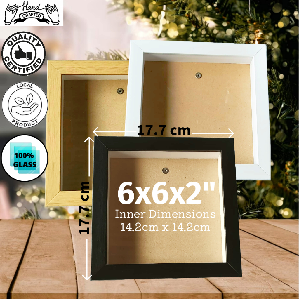 6x6x2 Inches Glass Shadow Box Frame Pet Memory Keepsake Wedding Bridal ...