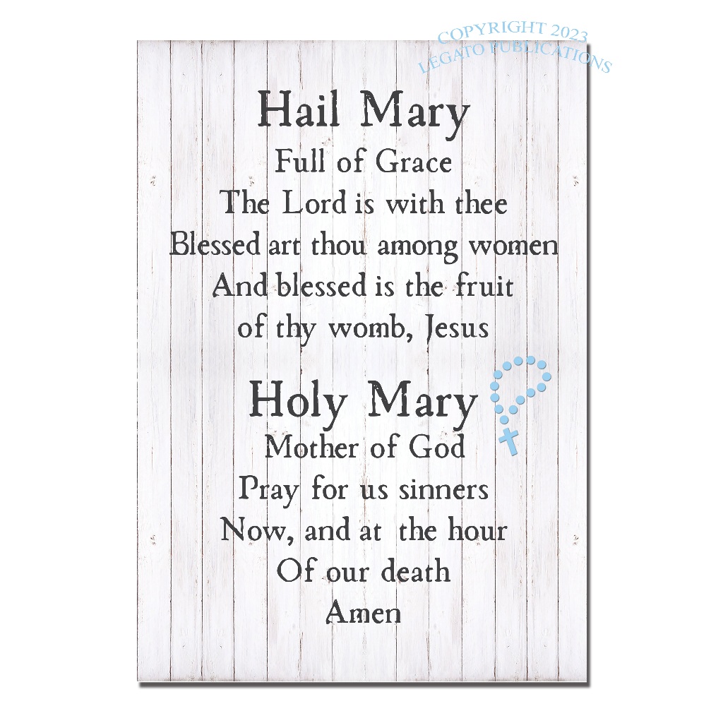 Hail Mary Prayer Wall Decor Home Decor Wood Sign Bible Verse Quote ...