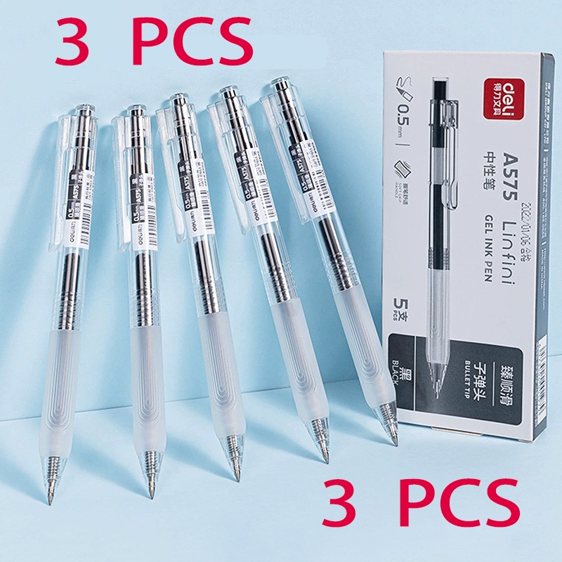 Deli 12PCS SA130 Ballpen 0.35mm Gel Pen Black Quick-Drying School ...