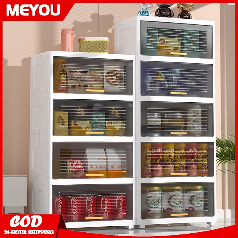 MEYOU Locker Chest Durabox Cabinet Drawer Flip Top Storage Box Kitchen ...