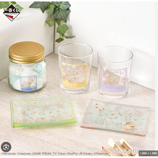 Authentic Pokemon Fantasy Closet Piplup Pikachu glass jar collection ...