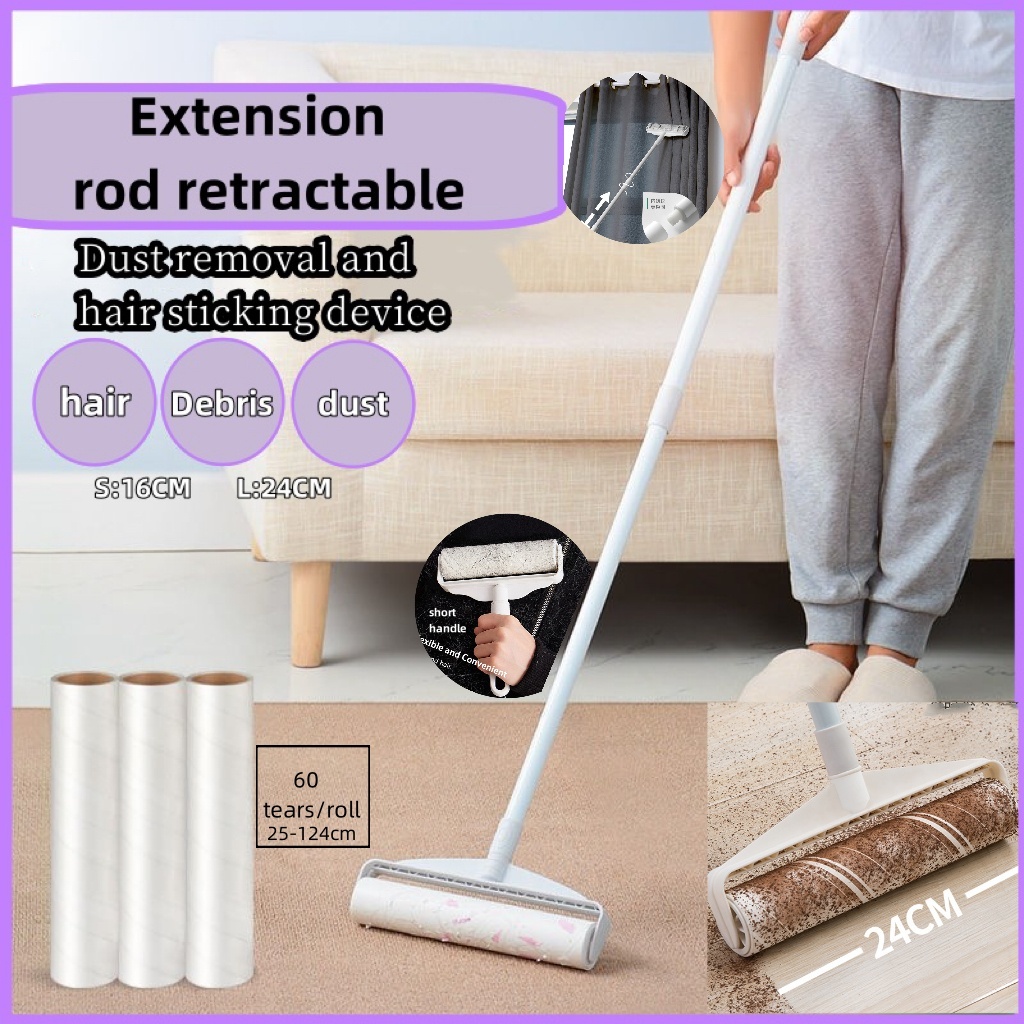 Sticky Hair Roller Lengthened Household roller sticky dust ash suction ...