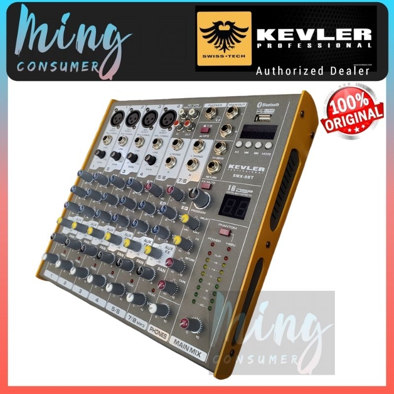 KEVLER SMX-8BT 8 CHANNEL COMPACT MIXER with ECHO,USB & BLUETOOTH ...