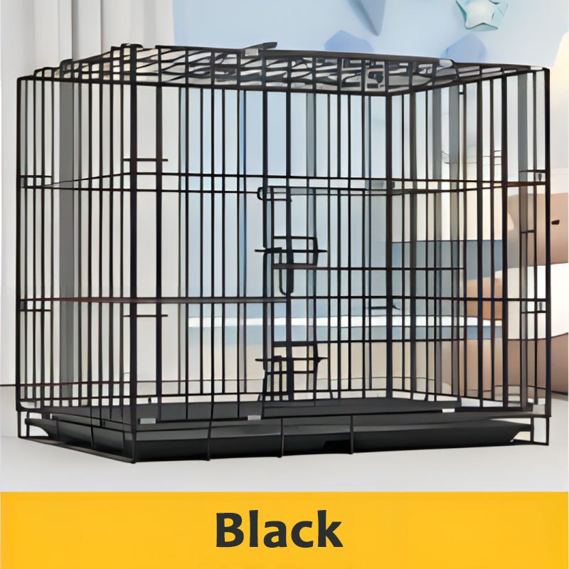 Foldable Pet Cage Dog Cage with Poop Tray Heavy Duty Pet Collapsible ...