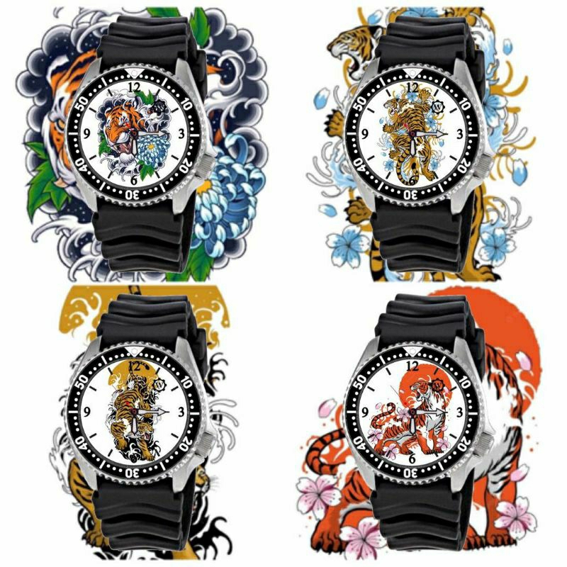 Tiger Artwork Design Analog Rubber Wristwatch WatchCrafter | Shopee ...