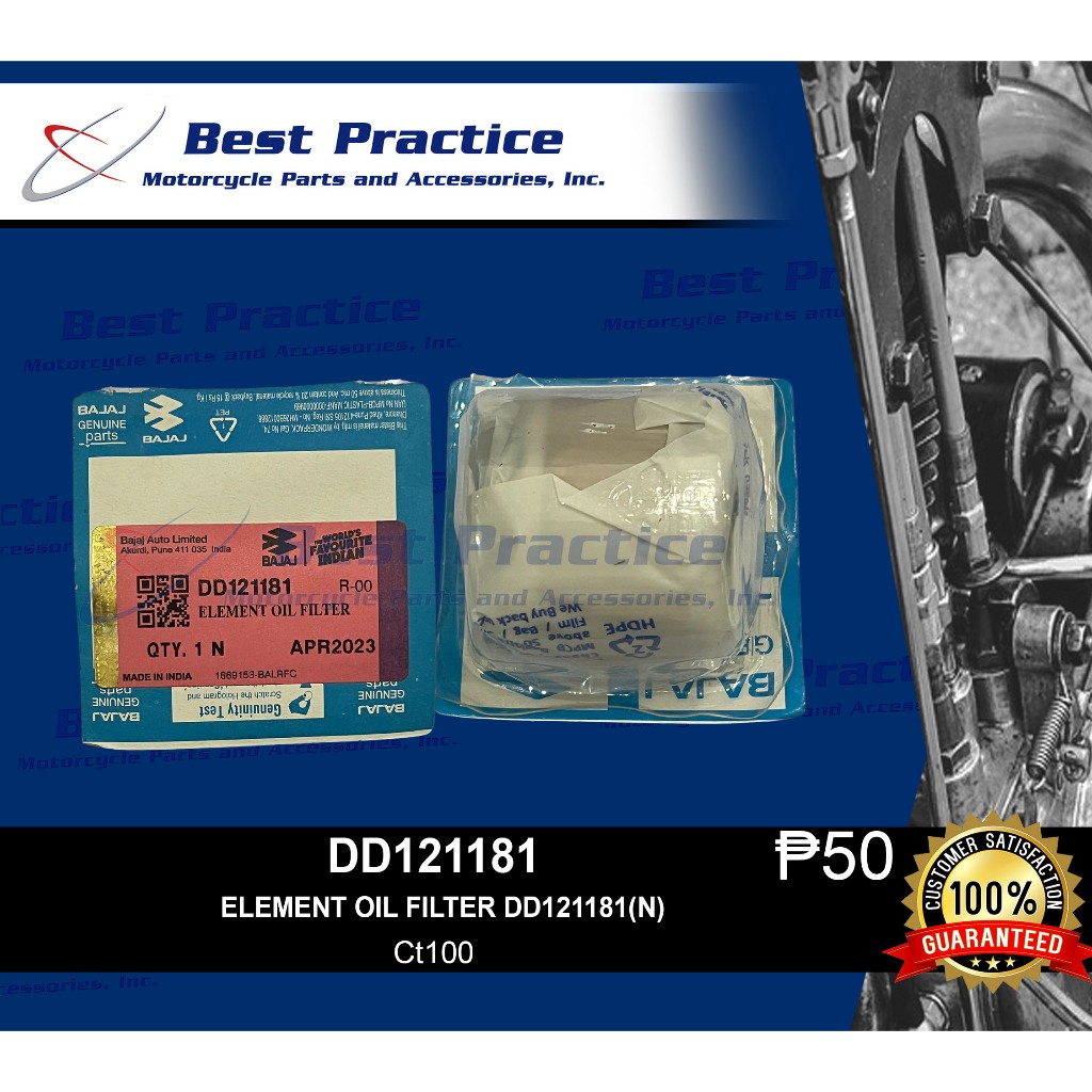 BAJAJ Oil Filter CT100 Genuine DD121181 | Shopee Philippines