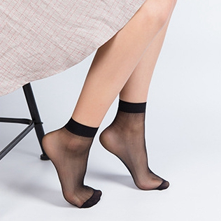 1Pairs Female Summer Short Ankle Silk Socks/Transparent Crystal ...