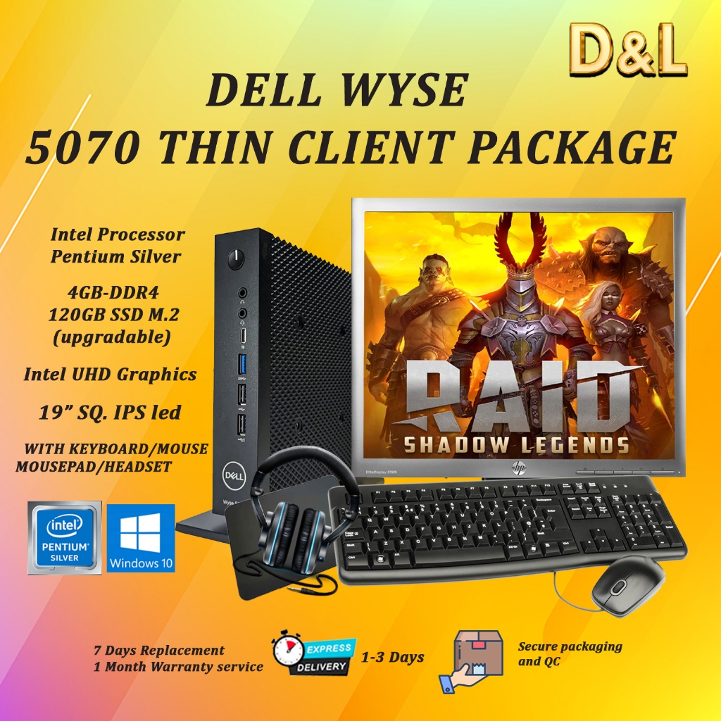 DELL WYSE 5070 PENTIUM SILVER THIN CLIENT MINI PC WITH MONITOR PACKAGE ...
