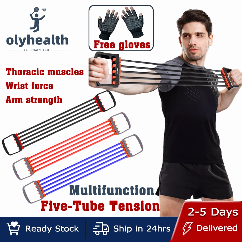 7-Piece Fitness Resistance Band 100 Pounds Resistance Rope Upgrade ...