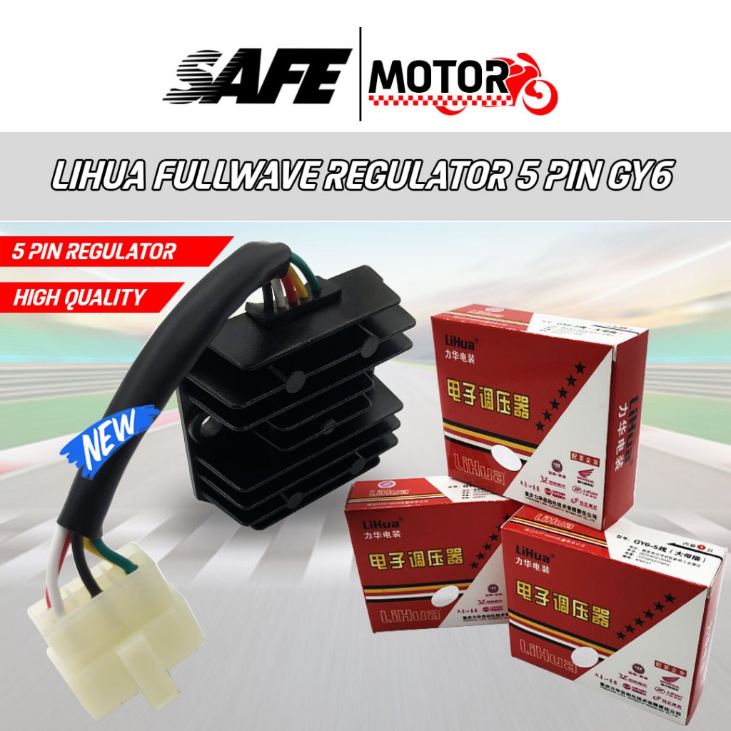 LIHUA ORIGINAL GY6 REGULATOR/RECTIFIER (5 Pins FULL WAVE) FOR ...