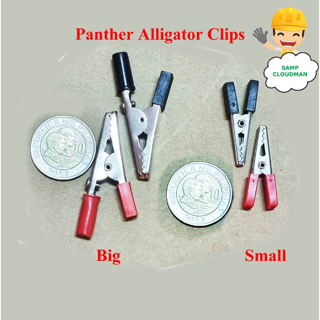 Panther Alligator Clips Pair Red and Black Battery DC Clip Clamp Small ...