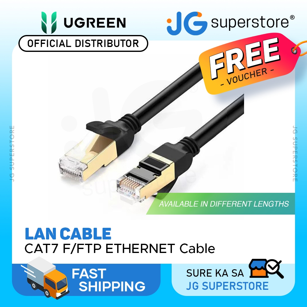 UGREEN CAT7 10Gbps 600Mhz F/FTP Ethernet Cable RJ45 (0.5M,1.5M, 3M, 5M ...