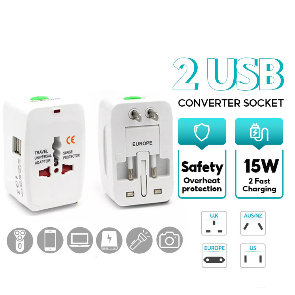 TNG Universal Travel Adapter With USB Port All In One International ...