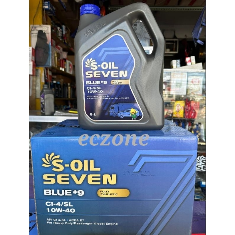 S-OIL SEVEN BLUE #9 DIESEL ENGINE 6L FULLY SYNTHETIC GENUINE/ORIG. API CI-4/SL 10W-40 MADE IN ...