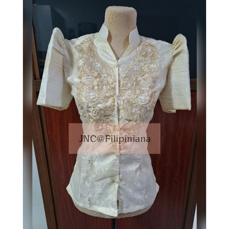 Filipiniana blouse barong ladies with burda | Shopee Philippines