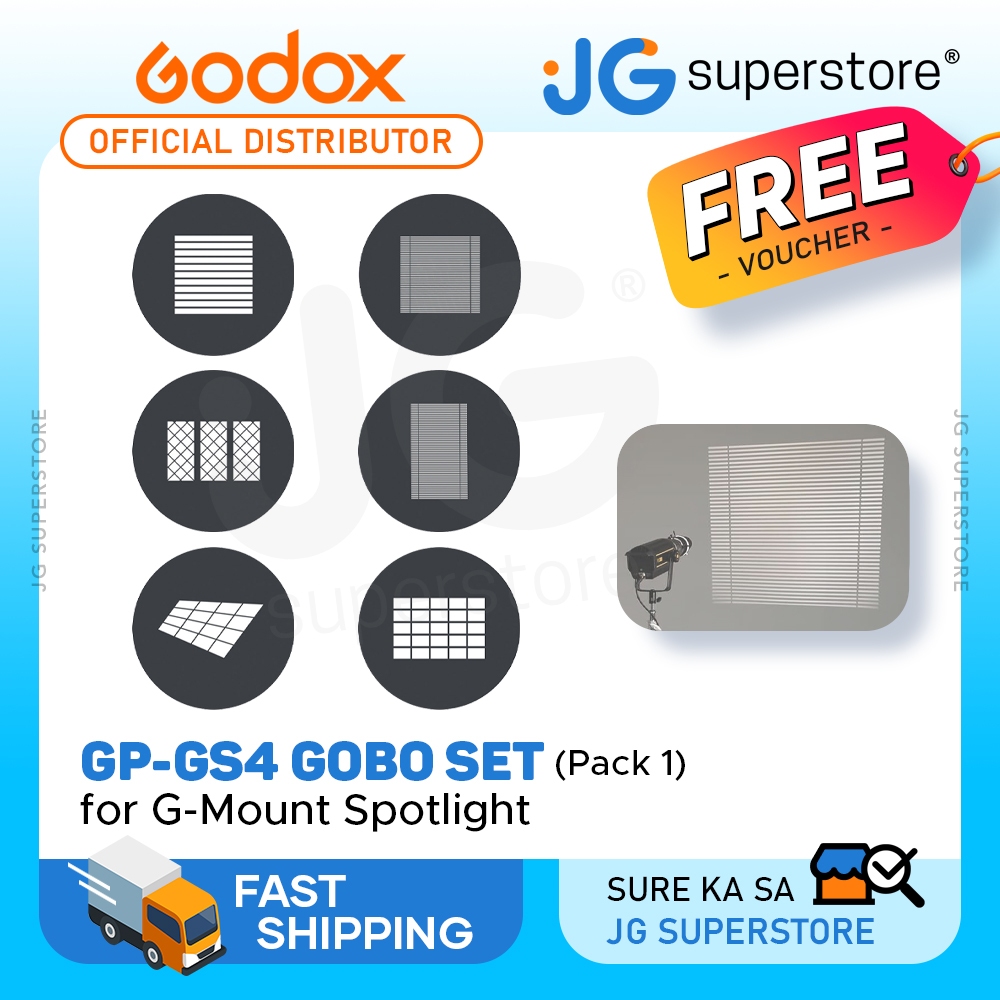 Godox GP-GS4 Gobo Set G Mount Spotlight (6PCS) Six Different Window ...