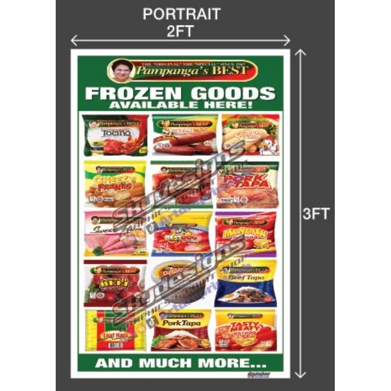 PAMPANGA'S BEST TARP FROZEN GOODS GREEN PORTRAIT 2X3FT | Shopee Philippines