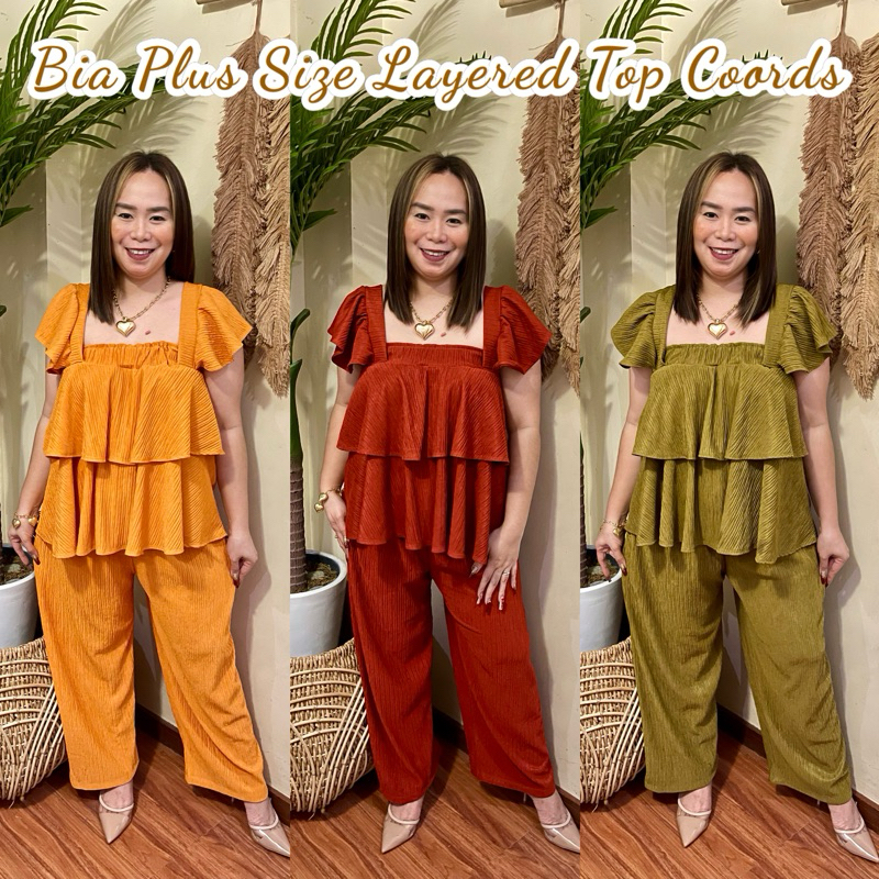 UP TO 3XL BIA PLUS SIZE LAYERED TOP COORDS | RITCHROXRTWSHOP | Shopee ...