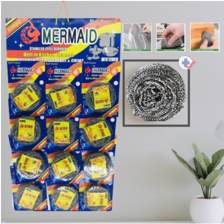Mermaid with soap Kitchen Steel Wool Round High expert cleaning ...