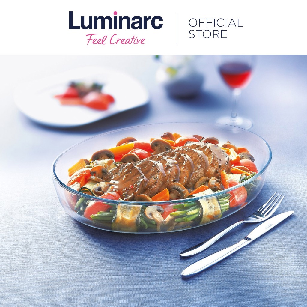 Luminarc Oval Microwaveable & Oven Safe Glass Bakeware 1.5L | Shopee ...