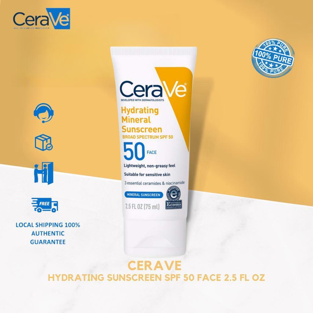 CeraV e Hydrating Mineral Sunscreen SPF 50 Face Lotion75 ml | Shopee ...