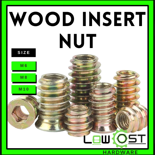 5PCS Wood Insert Nut for Bolts Furniture Screw Connector Hex Socket For ...