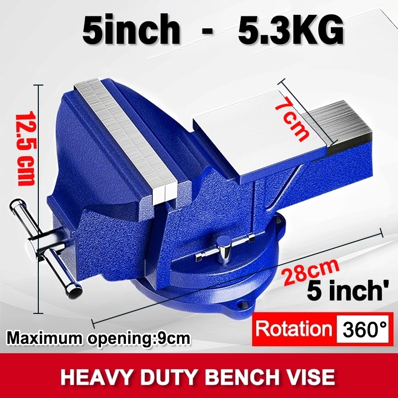 Heavy Duty Bench Vise 3''/4"/5''/ 6" With Anvil Clamp Tool 360° Rotating Cast Iron Bench Vise ...