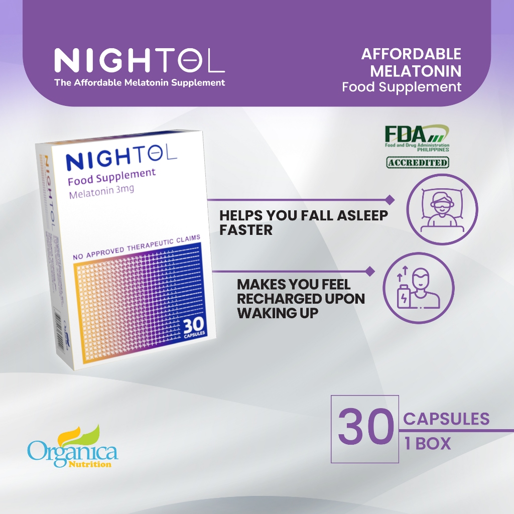 [ For Natural Sleep ] (10 Capsules) Nightol Pure 3mg Melatonin ...