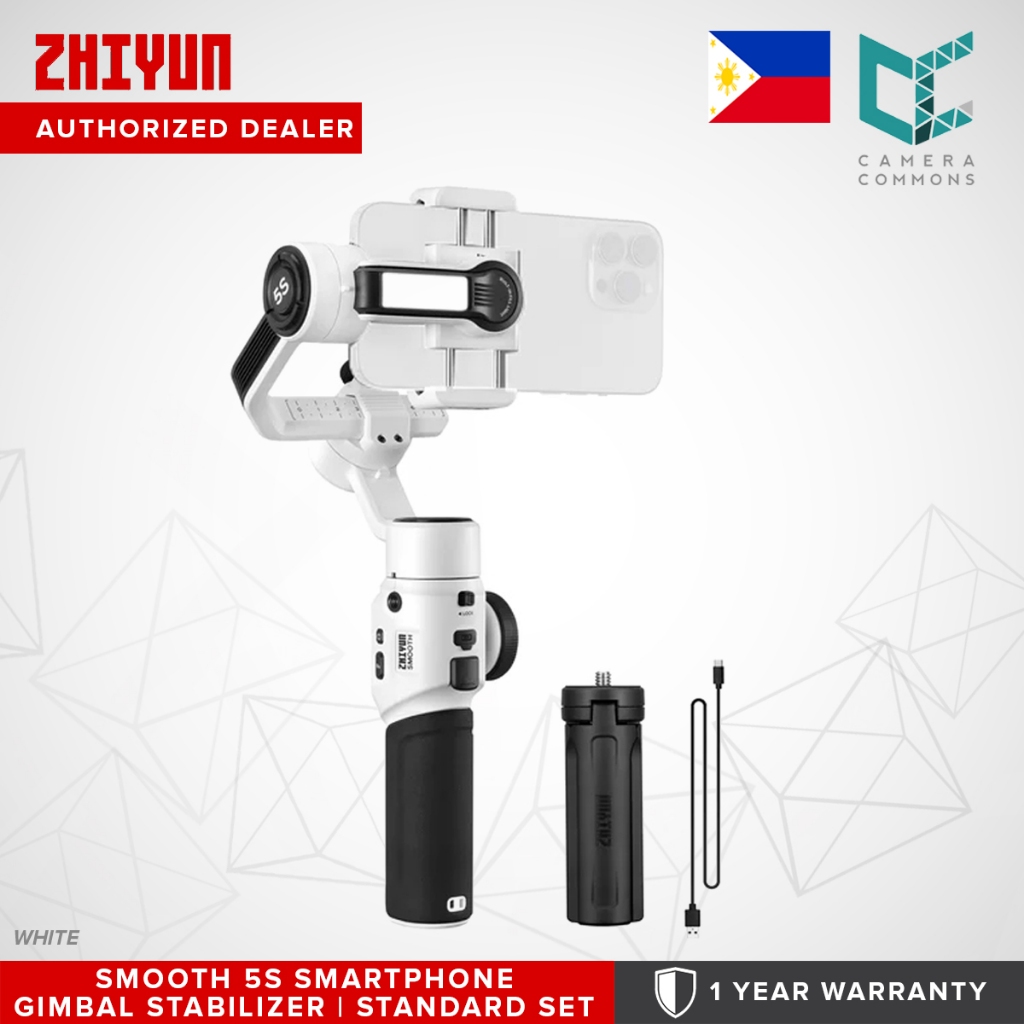 CLEARANCE Zhiyun Smooth 5S Smartphone Gimbal Stabilizer 3-Axis White ...