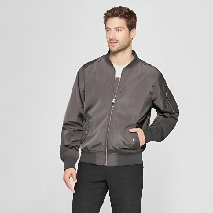 GOODFELLOW&CO 547281 Men's Matte Bomber Jacket - Gray | Shopee Philippines