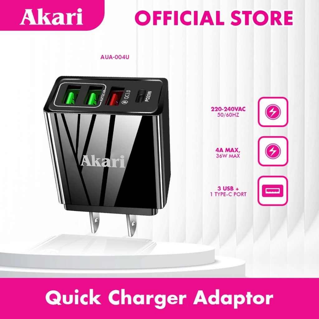 Akari Quick Charger Adaptor (AUA-004U) | Shopee Philippines