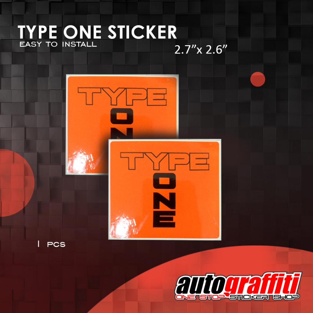 Type One Logo Sticker 2.7x2.6" Car Decals 1pc only | Shopee Philippines