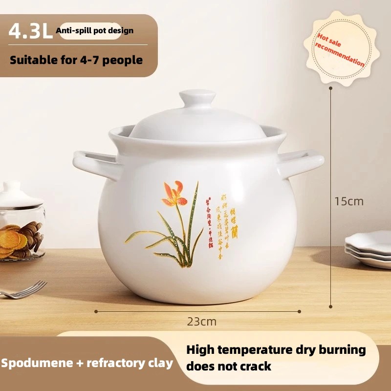 Casserole, high temperature large capacity ceramic pot, open flame soup ...